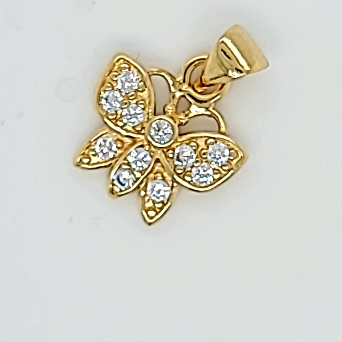 Butterfly Charm Gold Butterfly Charm Butterfly With CZ - Etsy