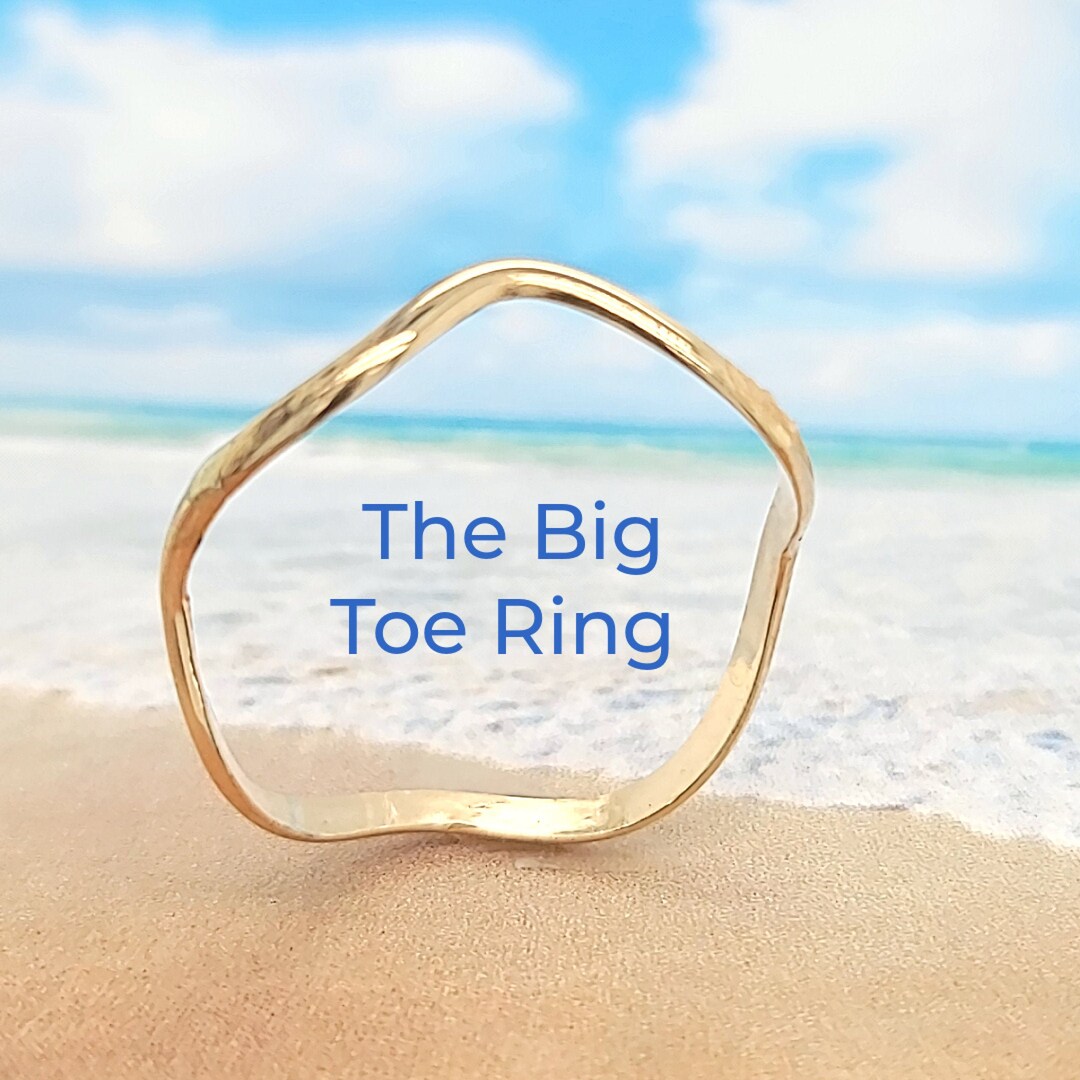 Wave Big Toe Ring, Gold Big Toe Ring, the Wave, Wave Ring, Beach ...