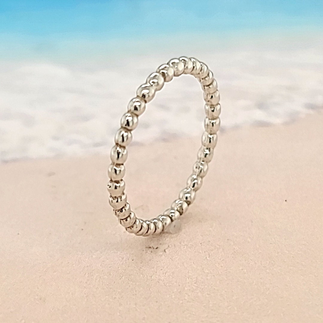 Silver Beaded Ring -thumb Ring - Sterling Silver Beaded Ring, Thumb ...