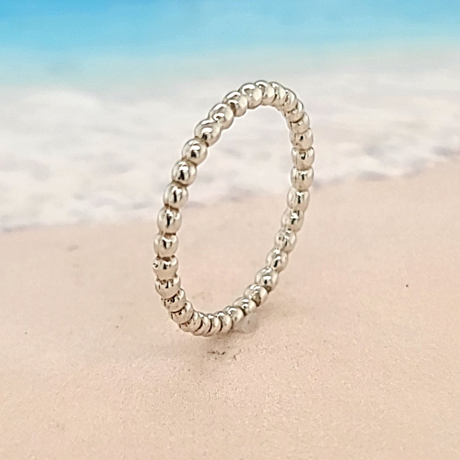 Silver Beaded Ring thumb Ring Sterling Silver Beaded Ring - Etsy