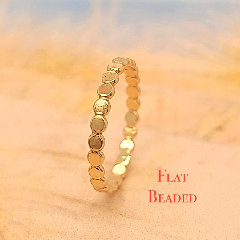 Sterling Silver Beaded Ring Flat Bead Toe Ring Women's - Etsy