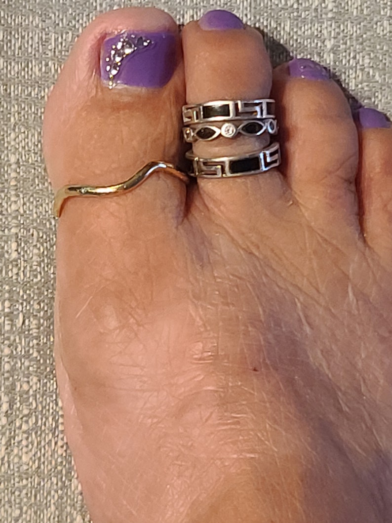 Wave Big Toe Ring Gold Big Toe Ring the Wave Wave Ring - Etsy