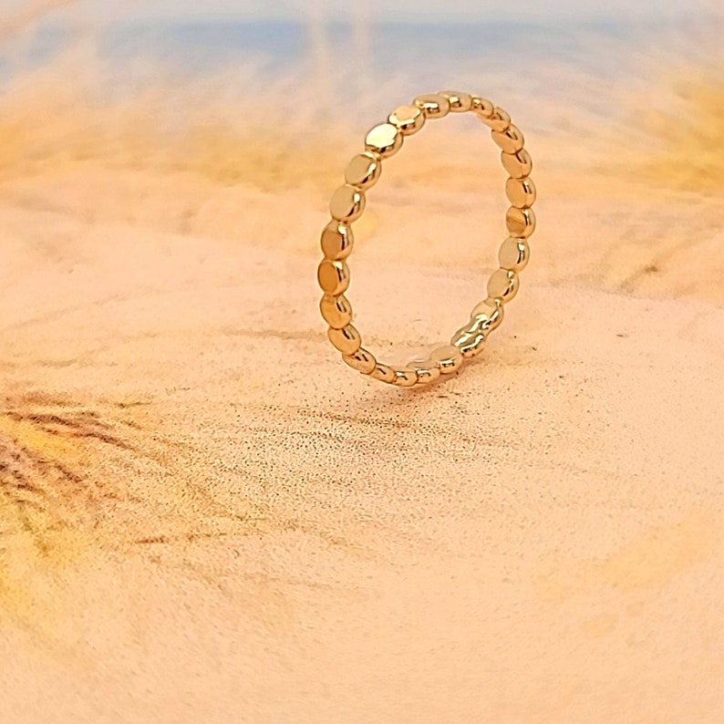 Sterling Silver beaded ring Flat bead Toe ring Women's | Etsy