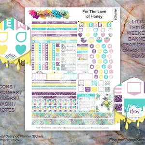 PRINTABLE Mini Happy Planner Stickers, for the LOVE of HONEY Planner ...