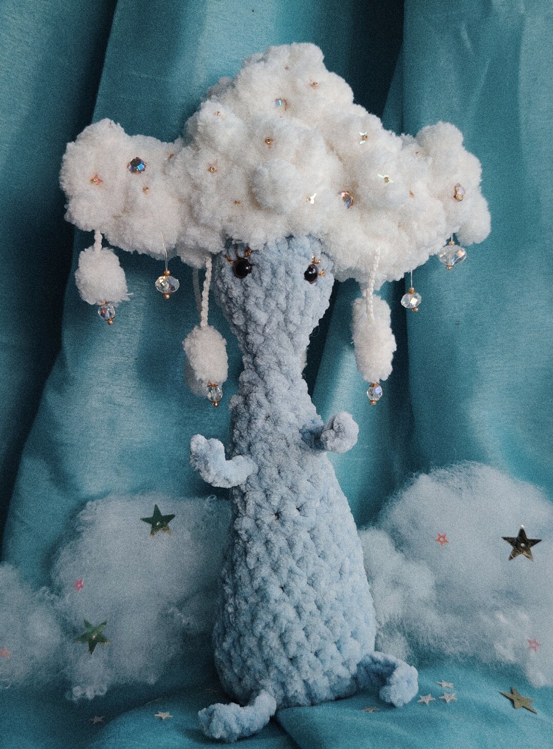 Crochet Cloud Creature Plushie, Renaissance Style Stars and Gems ...