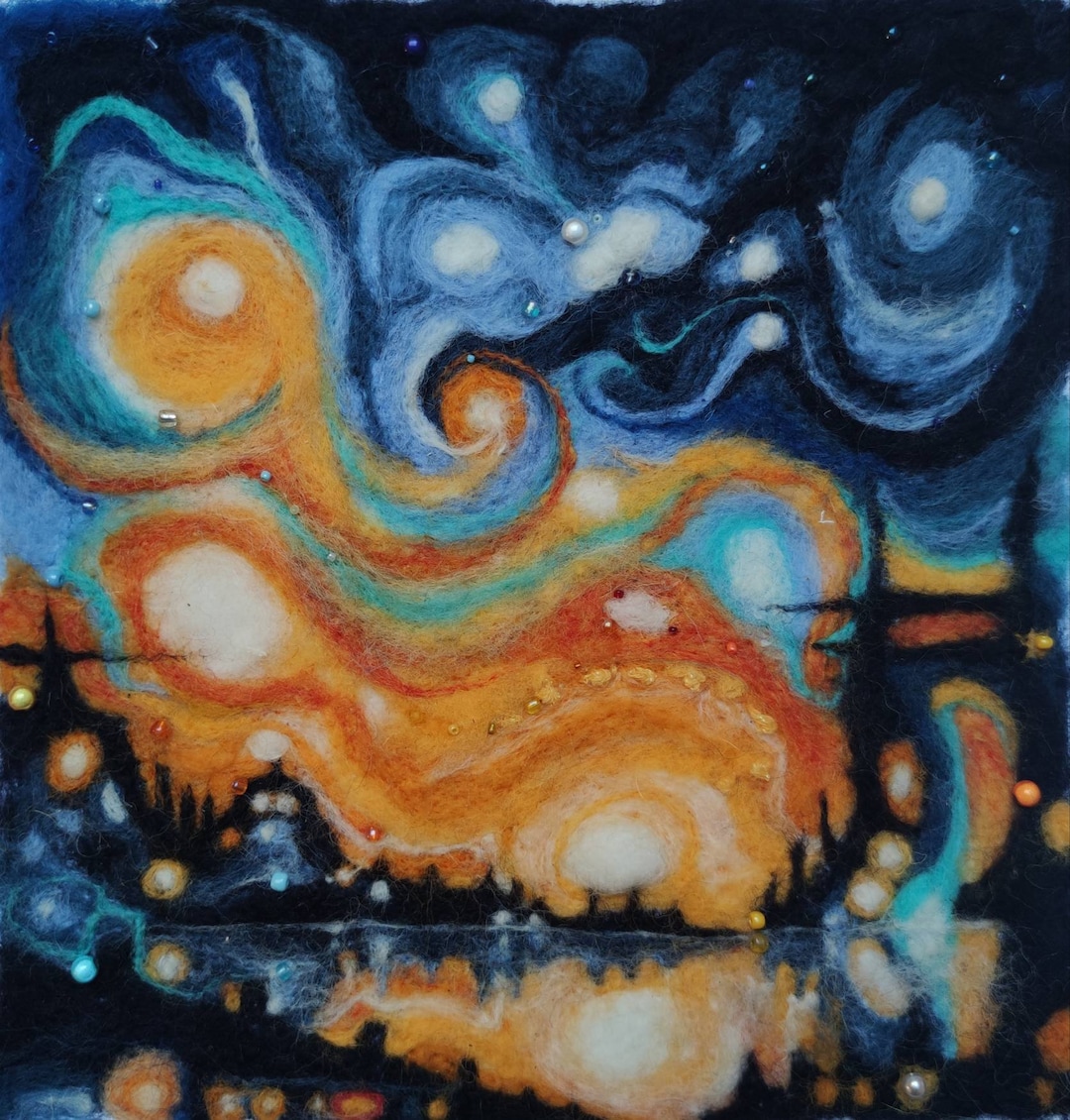 Night Pearls - Felted Cityscape - Etsy