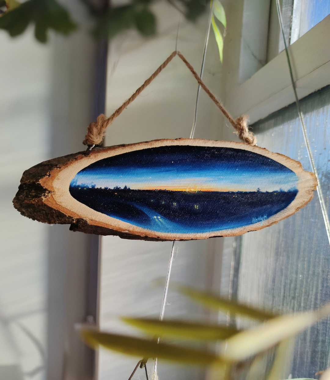 Hanging Wood Sunset Painting "coming Home" - Etsy