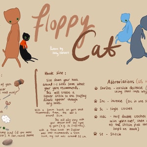 DIGITAL DOWNLOAD Floppy Cat Toy Crochet Pattern - Etsy