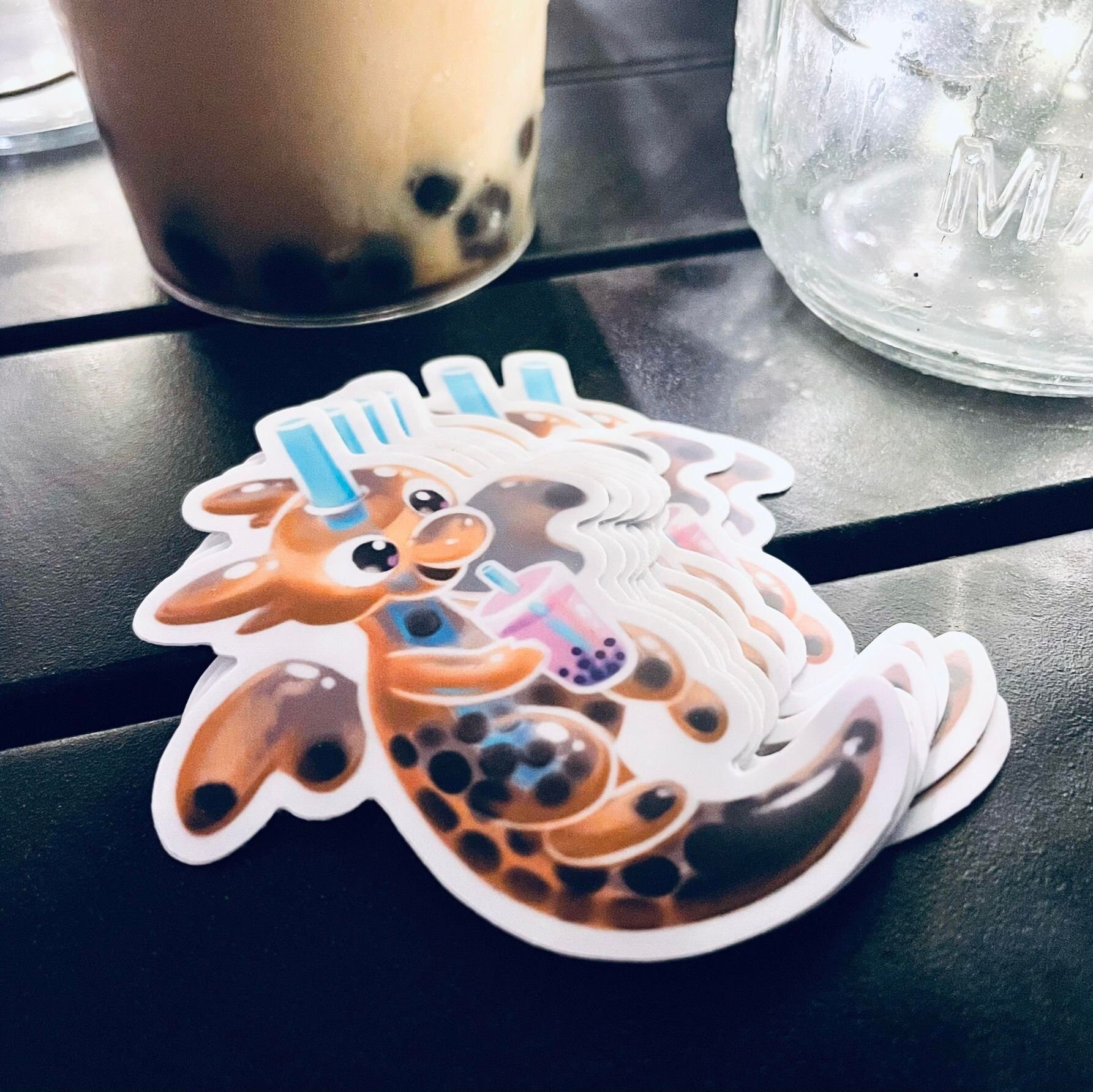 Boba Tea Dragon | Bubble Tea Chibi Dragon | Waterproof Vinyl Decal - Etsy