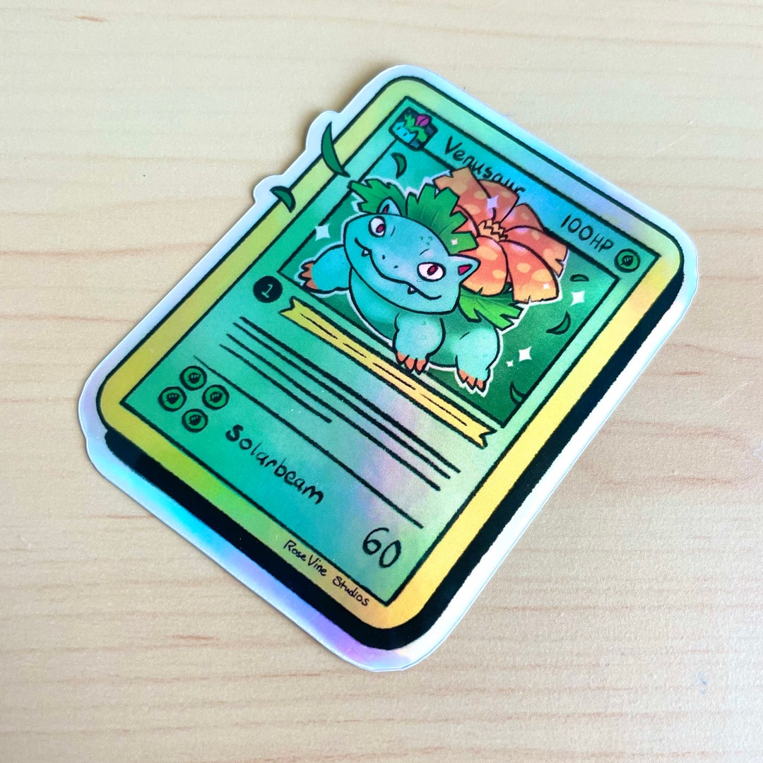 2"x3" 1st Edition Holographic Venusaur Sticker | Vinyl Waterproof Decal ...