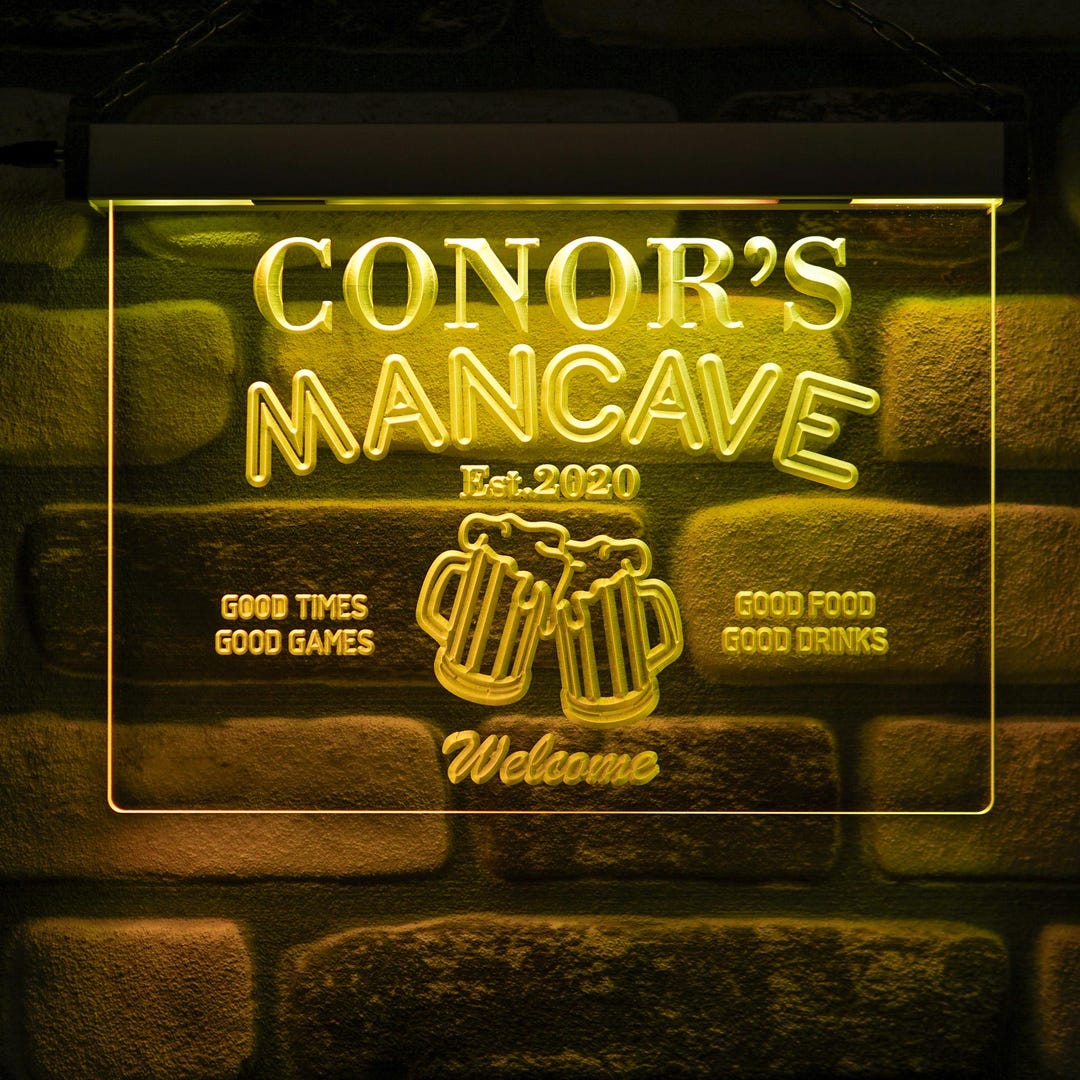 Custom Man Cave Bar Sign LED Neon Sign, Personalized, Your Name ...