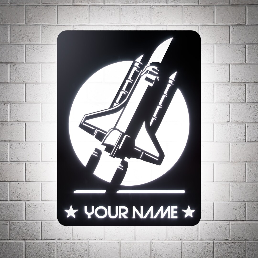 NASA Space Shuttle Led Wall Sign, Personalized Nasa Poster, Space ...