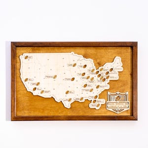 NFL Stadium Map, Football Bucket List, Stadium Tracker - Etsy