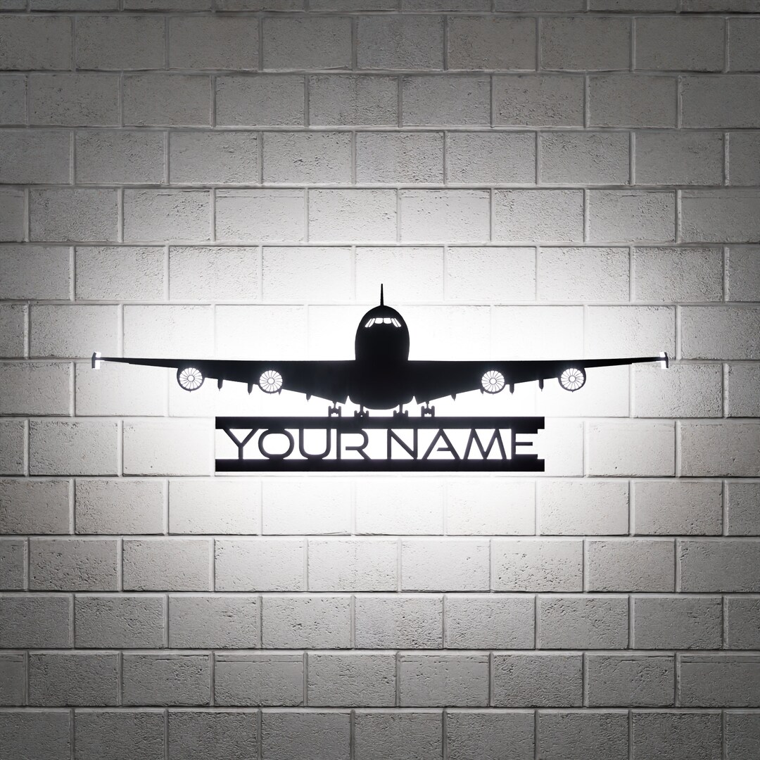 Four-engined Jet RGB Led Wall Sign, Airplane Charm, Metal Wall Decor - Etsy