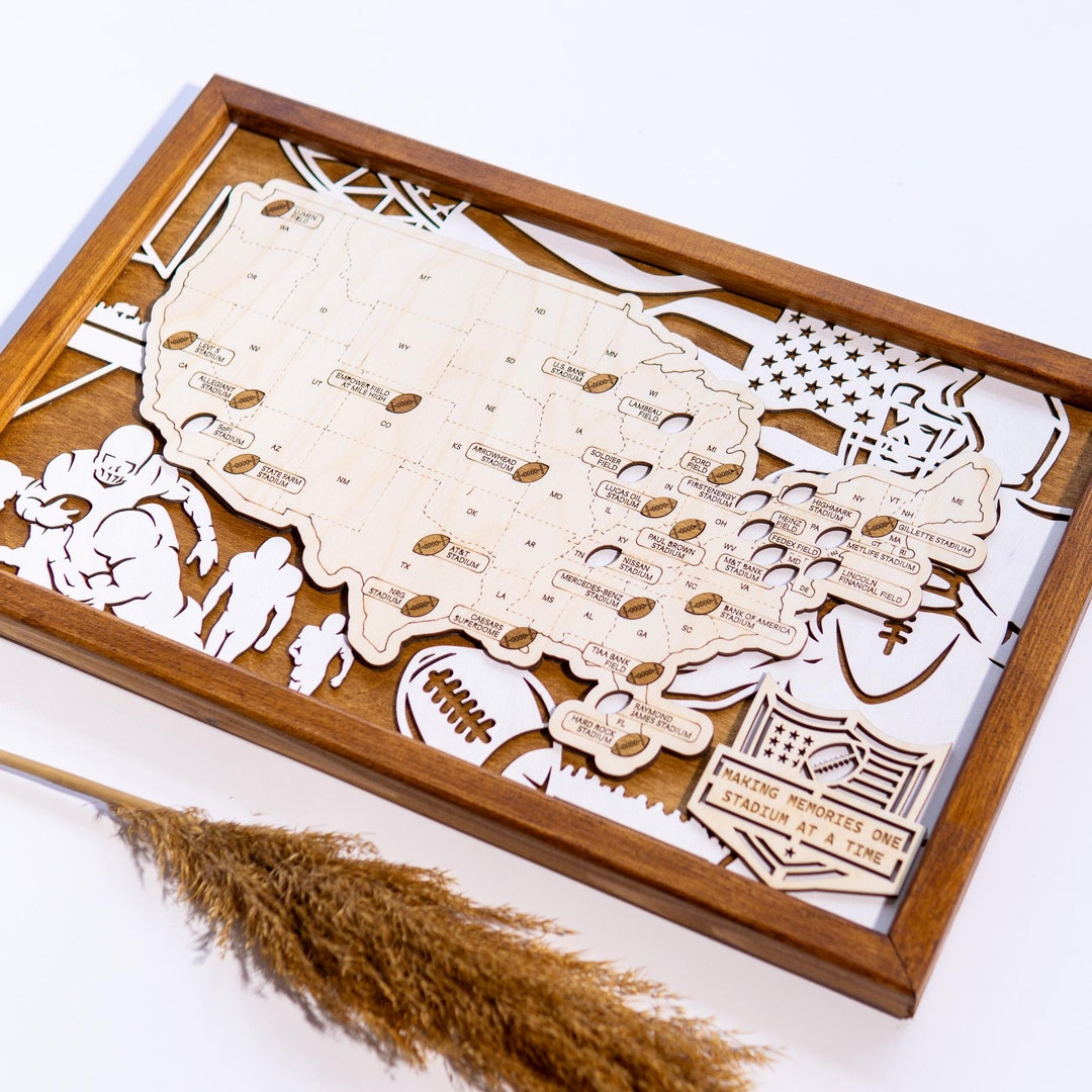 Football Stadiums Map, Custom Football Stadium Map, NFL Travel Map - Etsy