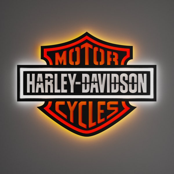 Harley Davidson Lighted Signs - Etsy