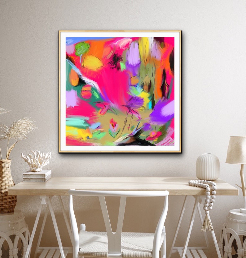 Bold Colorful Abstract, Large JUNGLE LOVE, New Media, Limited Edition ...