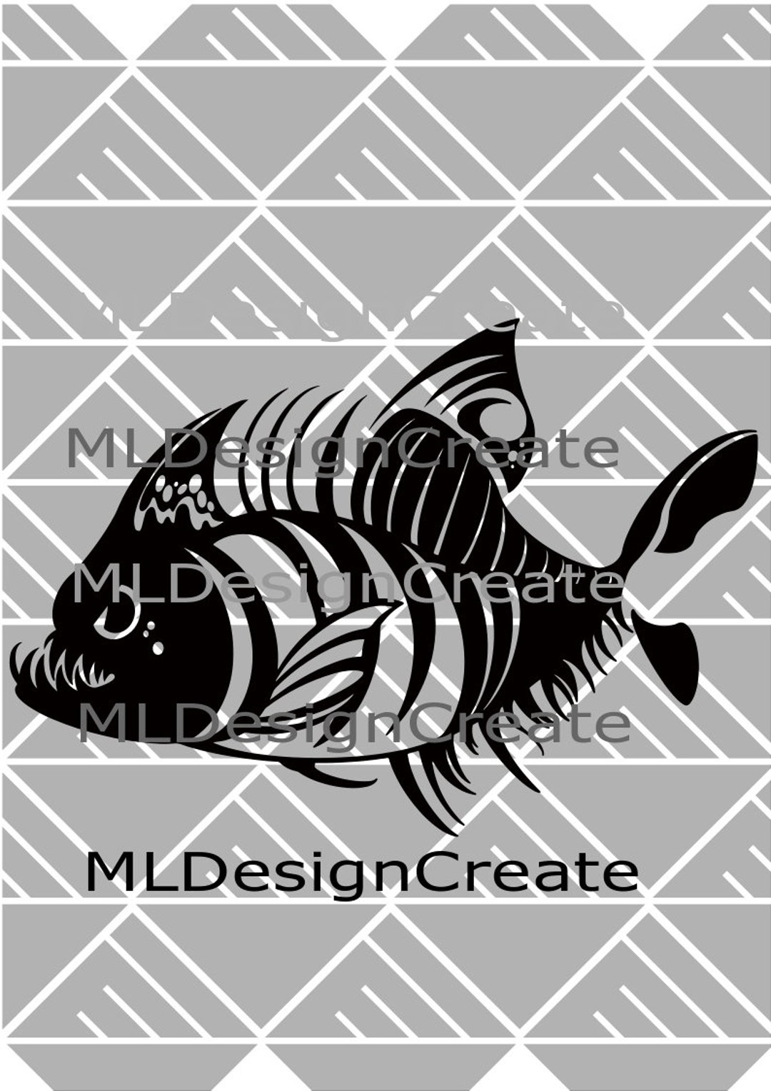 Deep Sea Fish Skeleton Vector - Etsy