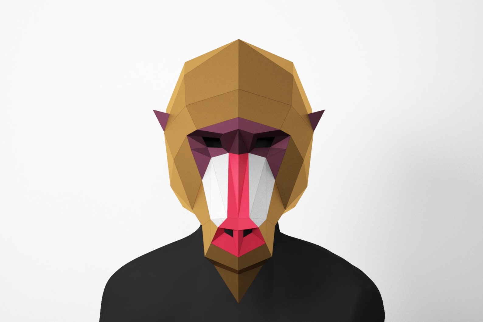 Baboon Mask DIY Low Poly Mask Paper Craft Mask Pdf Template | Etsy
