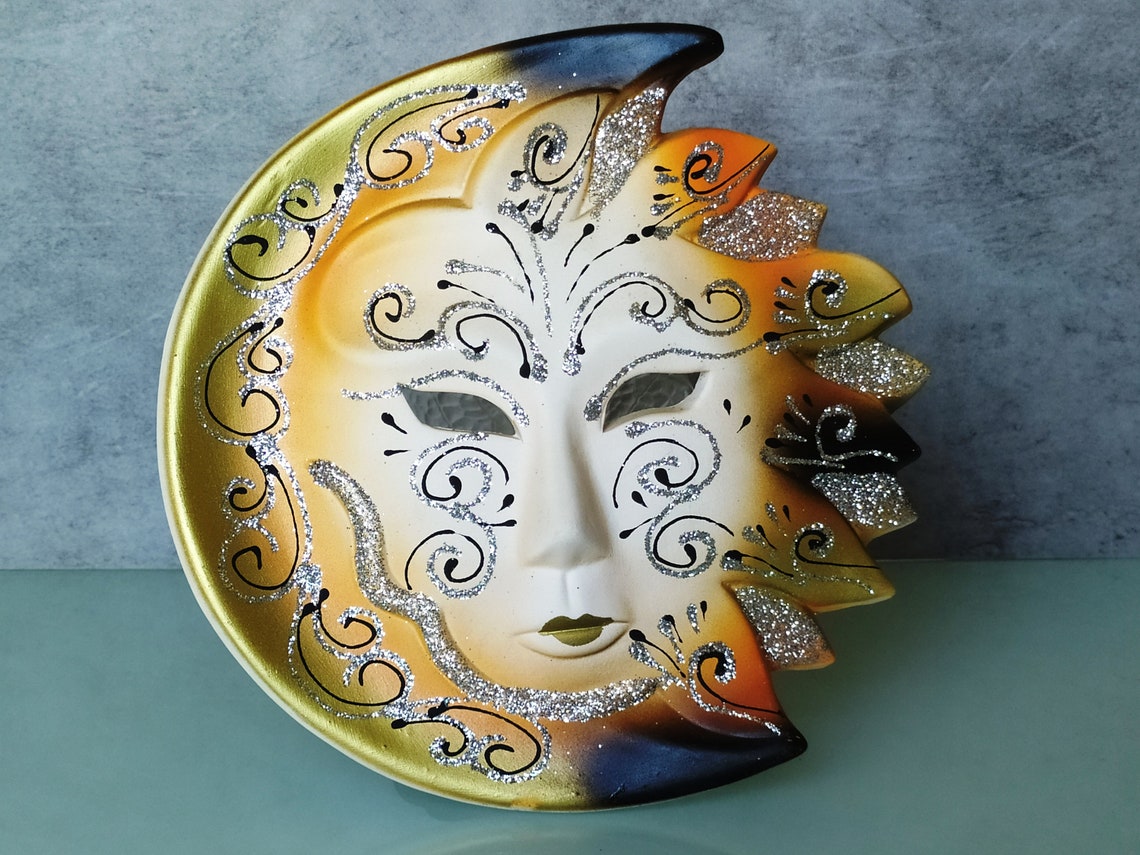 Vintage Hanging Mask Hand-painted Ceramic Mask - Etsy