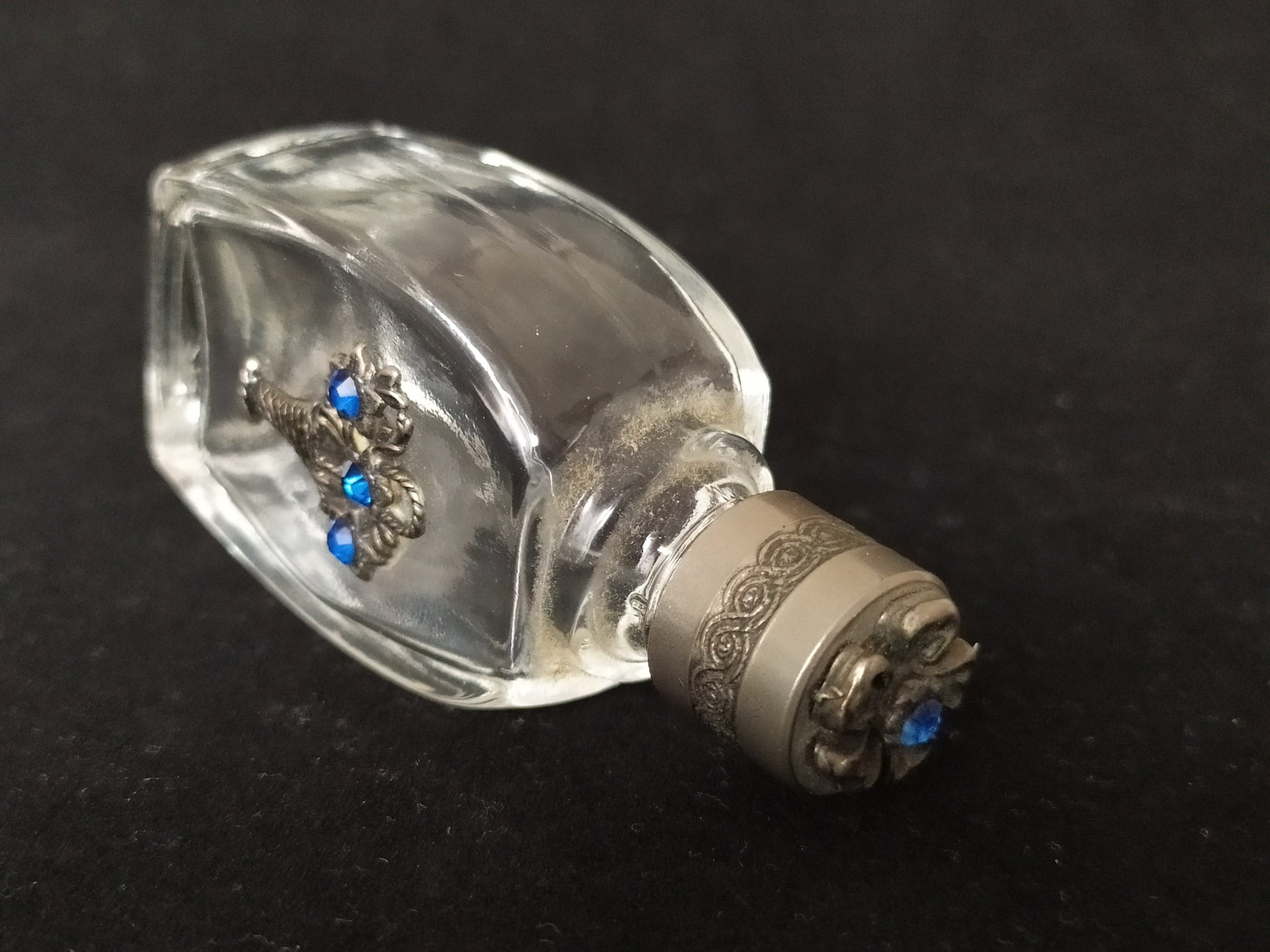 Vintage Glass Bottle Metal Screw Cap Perfume Small Glass - Etsy