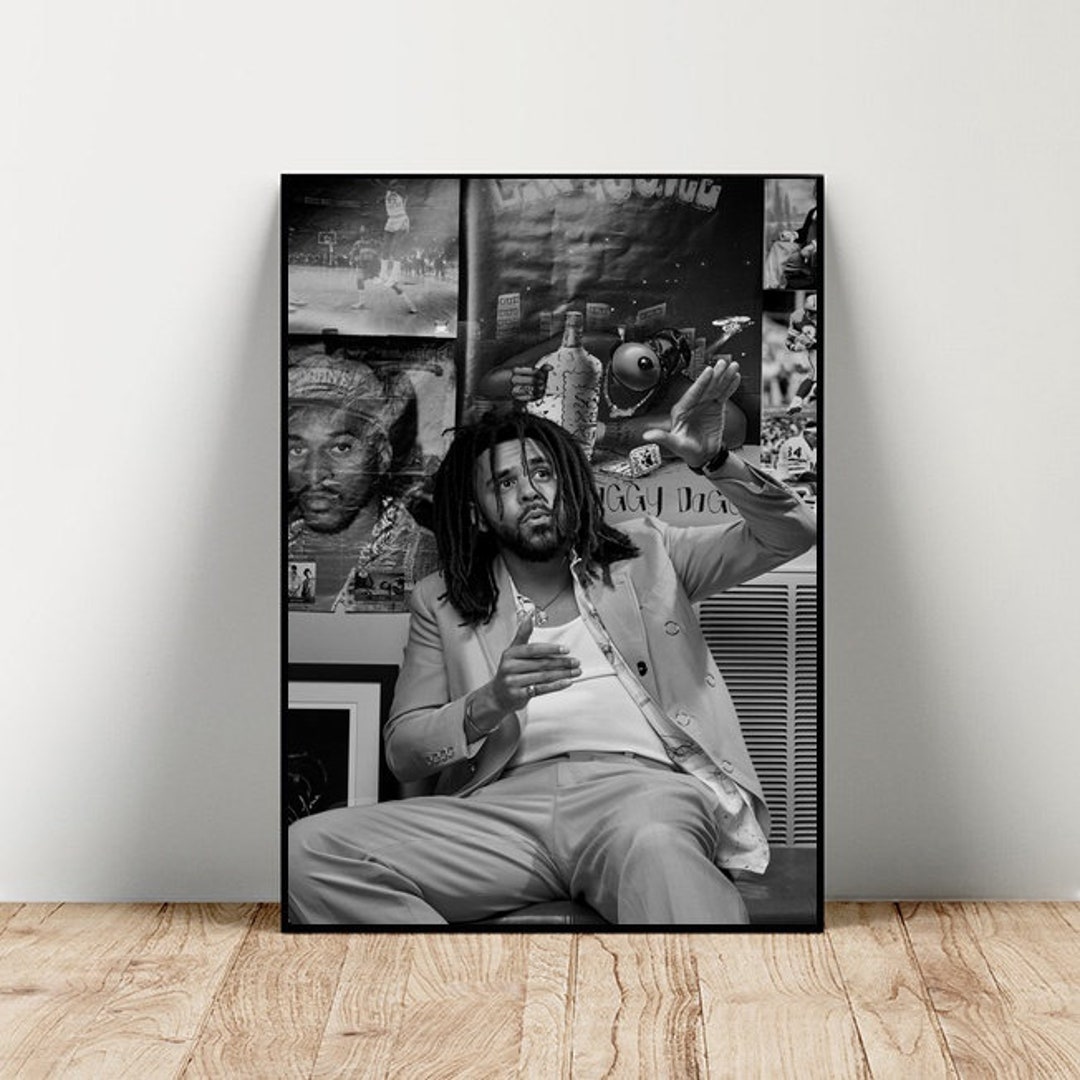 J Cole Canvas Poster, Canvas Art Painting Wall Art Living Room Decor ...