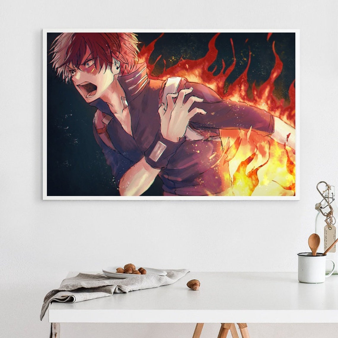 My Hero Academia Poster Shoto Todoroki Art Anime Canvas | Etsy