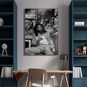 J Cole Canvas Poster, Canvas Art Painting Wall Art Living Room Decor ...