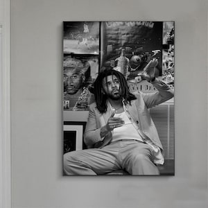 J Cole Canvas Poster, Canvas Art Painting Wall Art Living Room Decor ...