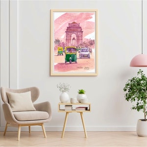 Indian Art India Gate POSTER New Delhi Art PRINT From Original ...
