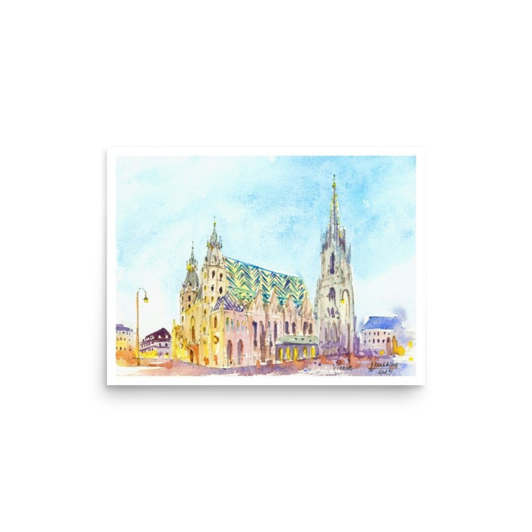 Vienna Poster Austria Watercolor Print Wall Art From Original Painting ...