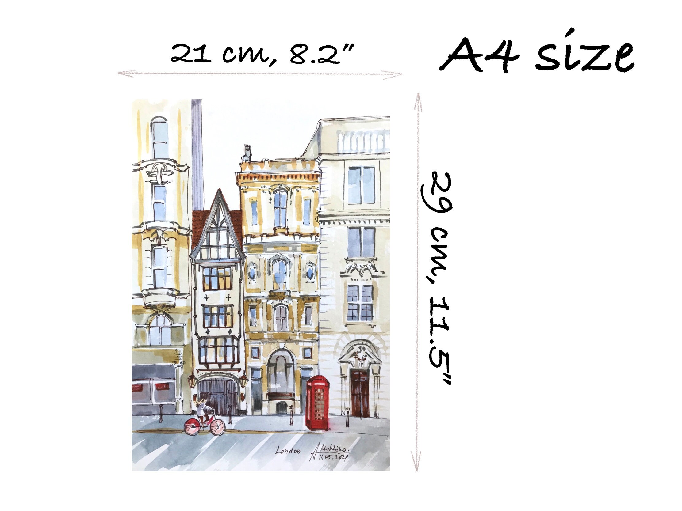 London painting Original artwork England UK European City | Etsy