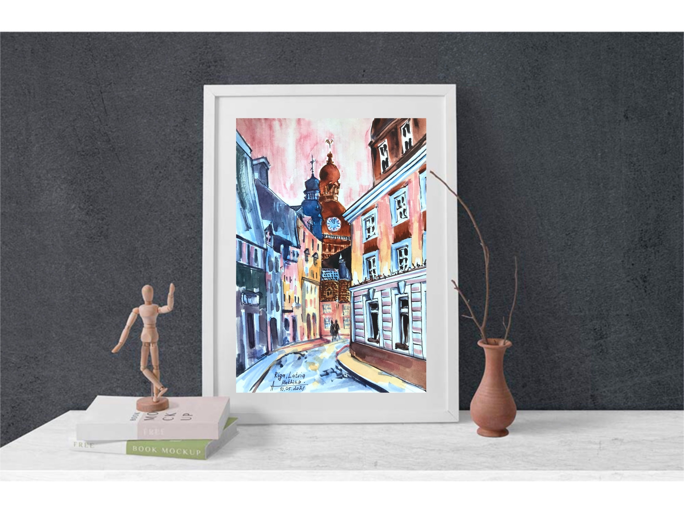 Riga Painting Latvian Art Original Drawing Markers and - Etsy