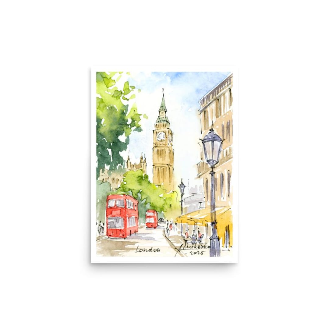 London Poster Art Print From Original Watercolor by Anamustudio - Etsy