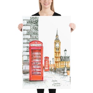 London Painting Watercolor Art PRINT London Poster From Original ...
