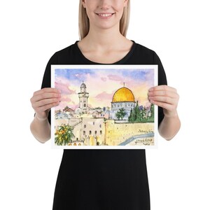 Jerusalem Art Print Israel Watercolor Poster From Original Painting by ...