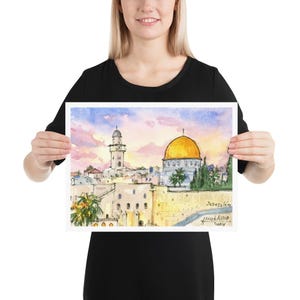 Jerusalem Art Print Israel Watercolor Poster From Original Painting by ...