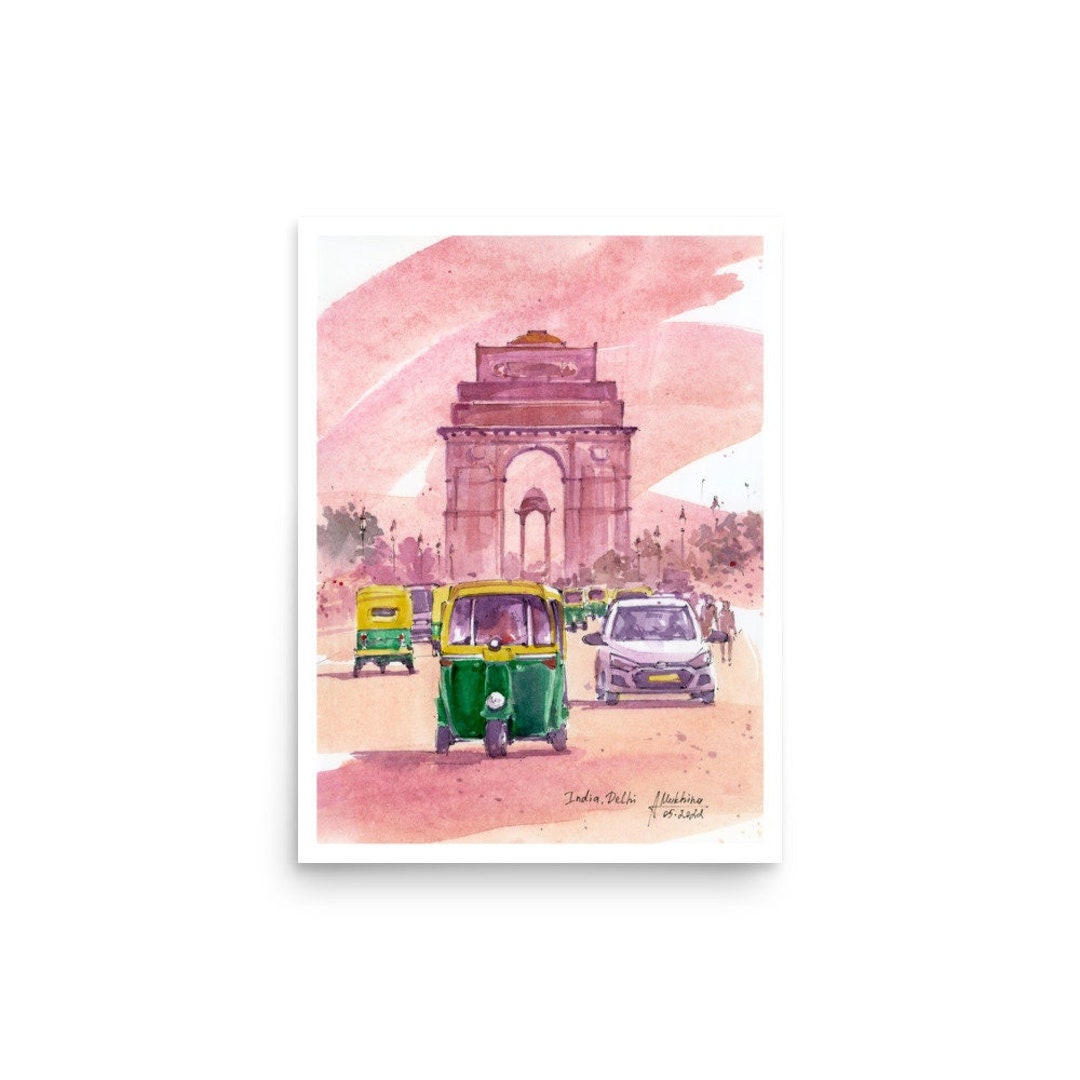 Indian Art India Gate POSTER New Delhi Art PRINT From Original ...