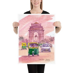 Indian Art India Gate POSTER New Delhi Art PRINT From Original ...
