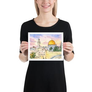 Jerusalem Art Print Israel Watercolor Poster From Original Painting by ...