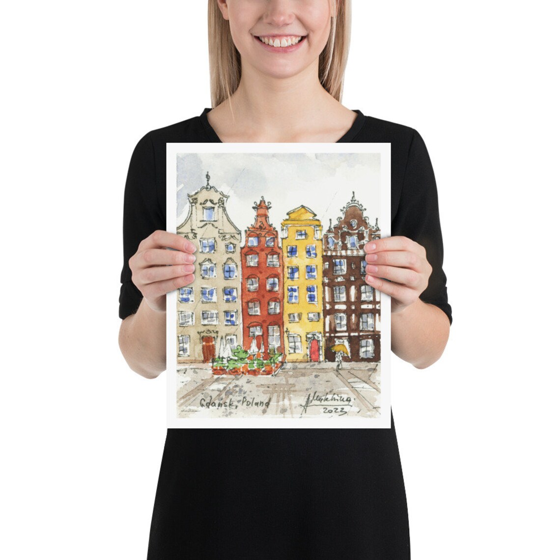 Gdansk Art Print Poland Watercolor Wall Art Poster From Original ...