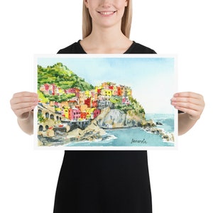 Cinque Terre Italy Poster Manarola Art Watercolor Print From Original ...