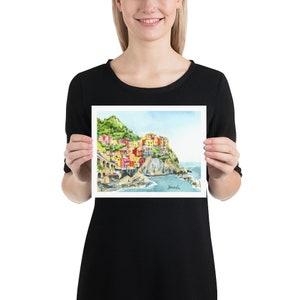 Cinque Terre Italy Poster Manarola Art Watercolor Print From Original ...
