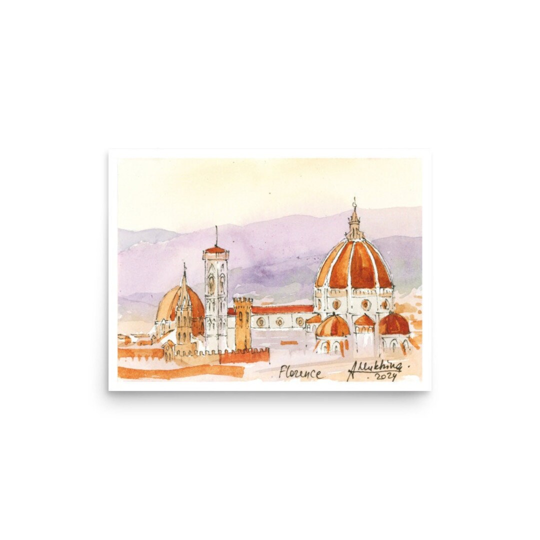 Florence Watercolor Poster From Original Hand Painted Art by ...