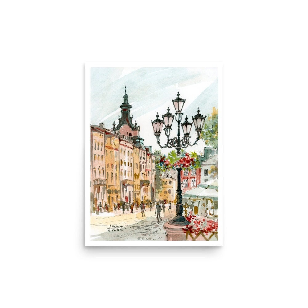 Lviv Art Print Ukraine POSTER From Original Watercolor Painting by ...