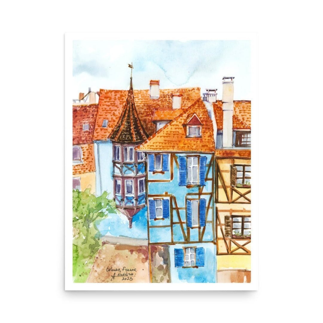 Colmar Art Print France Poster From Original Watercolor Painting by ...