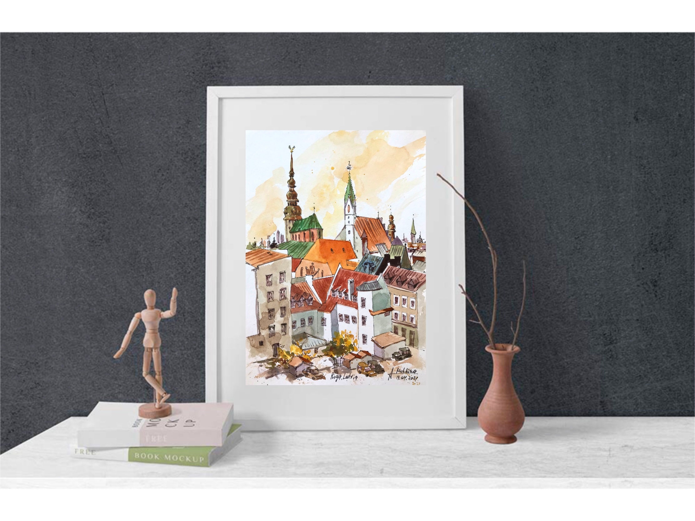 Riga Latvia Original Painting European City Art Watercolor - Etsy UK