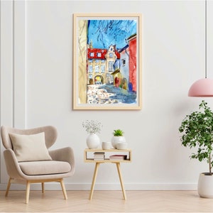 Latvian Art PRINT Riga Swedish Gate POSTER From Original Watercolor ...