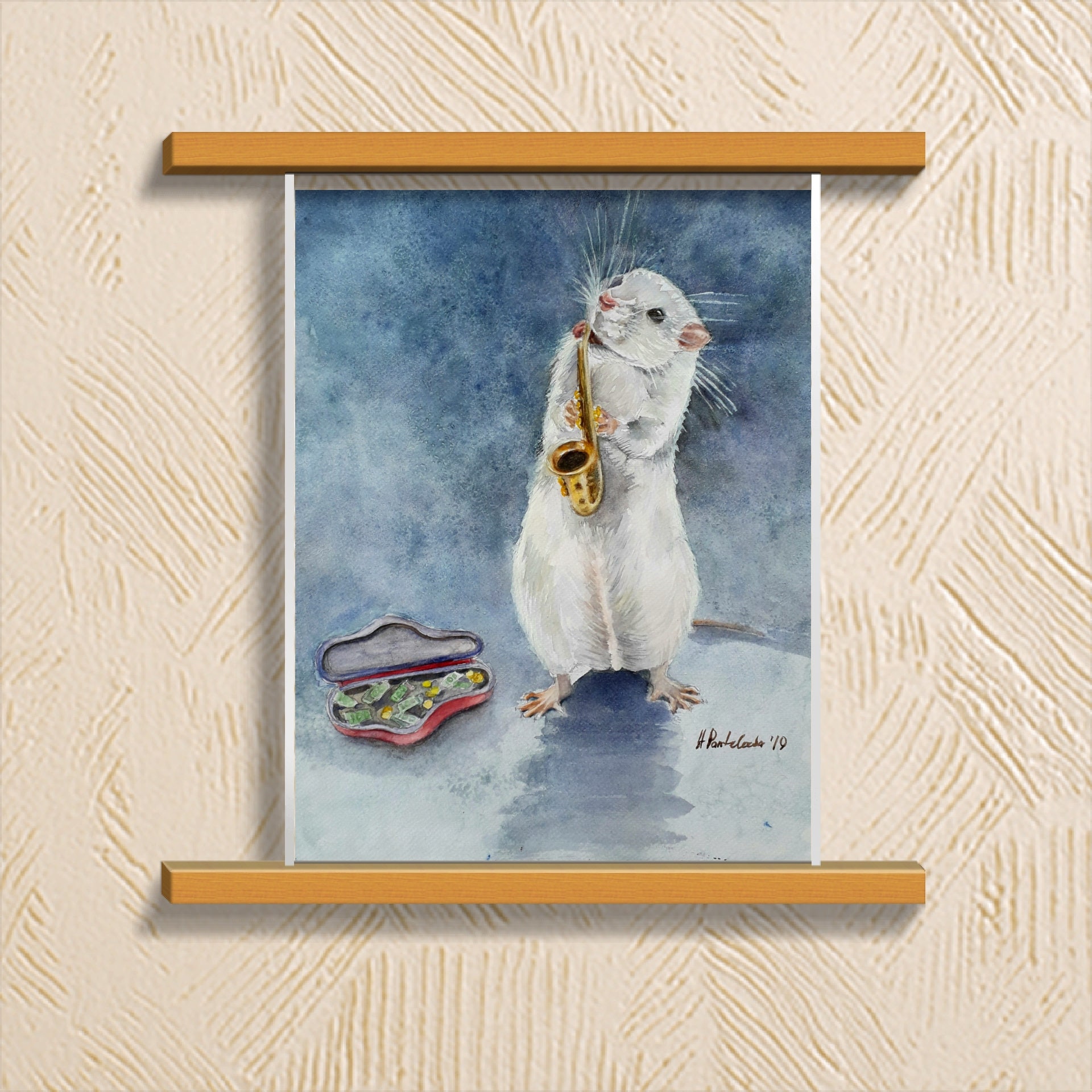 White Rat Watercolor Painting, Rat Original Art, Animal Painting, Mouse ...