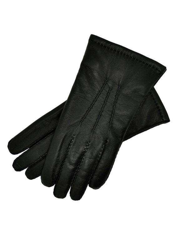 Treviso Men s Gloves in Black Hand Sewn Etsy UK